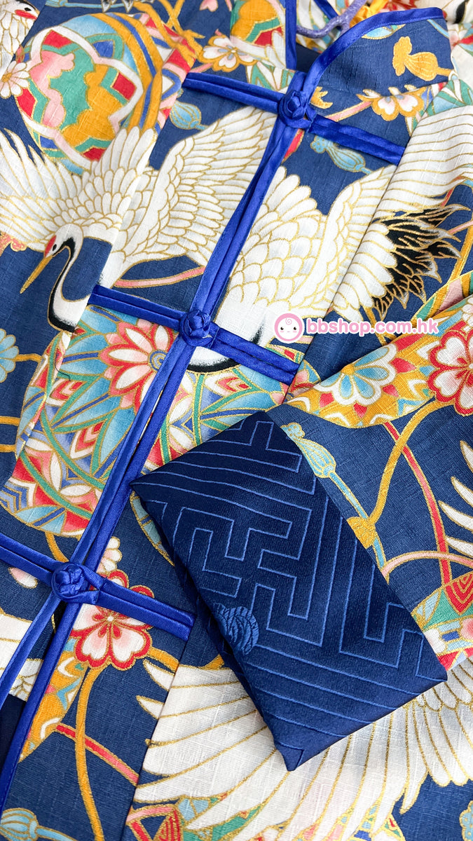 HMC231 日本燙金藍色仙鶴男童中國服 – BBshop.com.hk